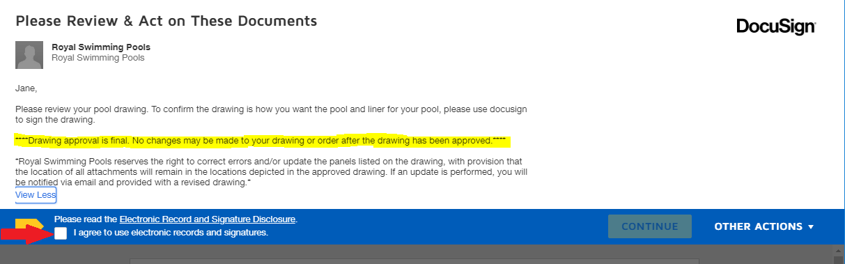 How Do I Confirm My Dig Spec / Drawing Through DocuSign?